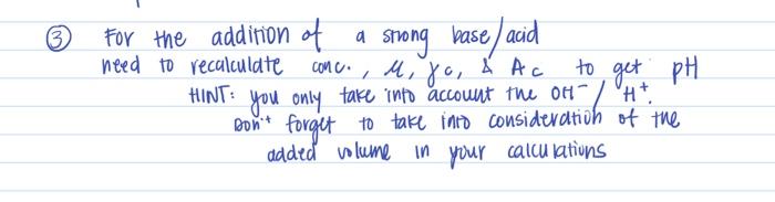 Solved For a lab buffer lab for an assigned pH of 7.4 using | Chegg.com
