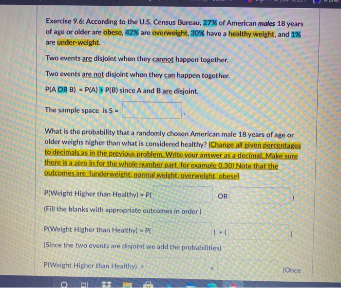 Solved Exercise 9.6: According to the U.S. Census Bureau, | Chegg.com