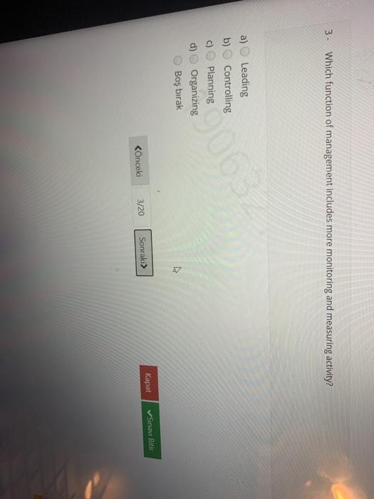 Solved 3. Which function of management includes more | Chegg.com