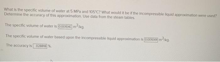 Solved What is the specific volume of water at 5 MPa and | Chegg.com