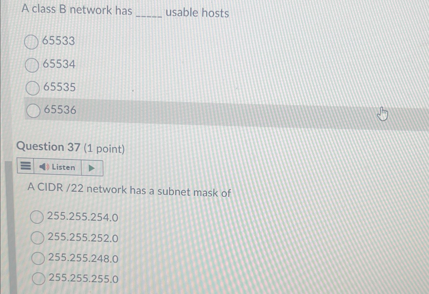 Solved A class B network has usable | Chegg.com