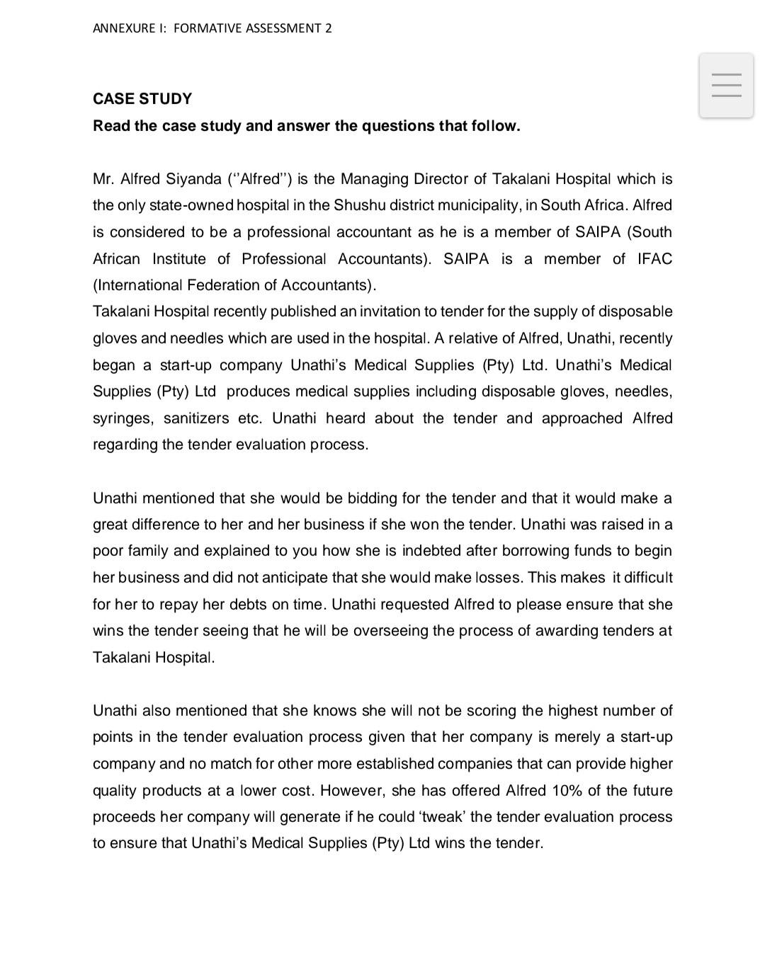 Solved CASE STUDY Read the case study and answer the | Chegg.com