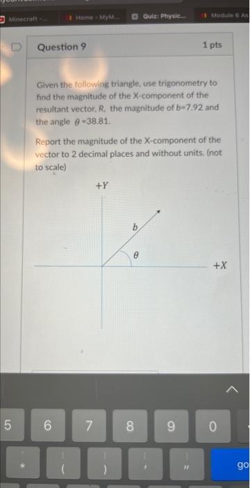 Solved Given the following triangle, use trigonometry to | Chegg.com