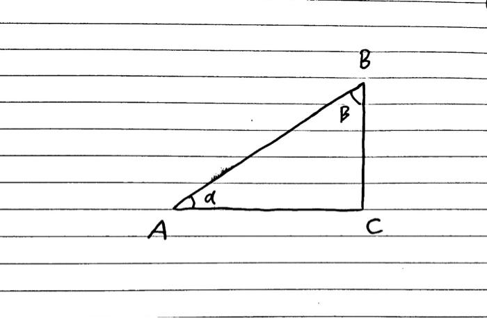 Solved Given the following triangle. a) Assume AB= 5 , BC= 3 | Chegg.com