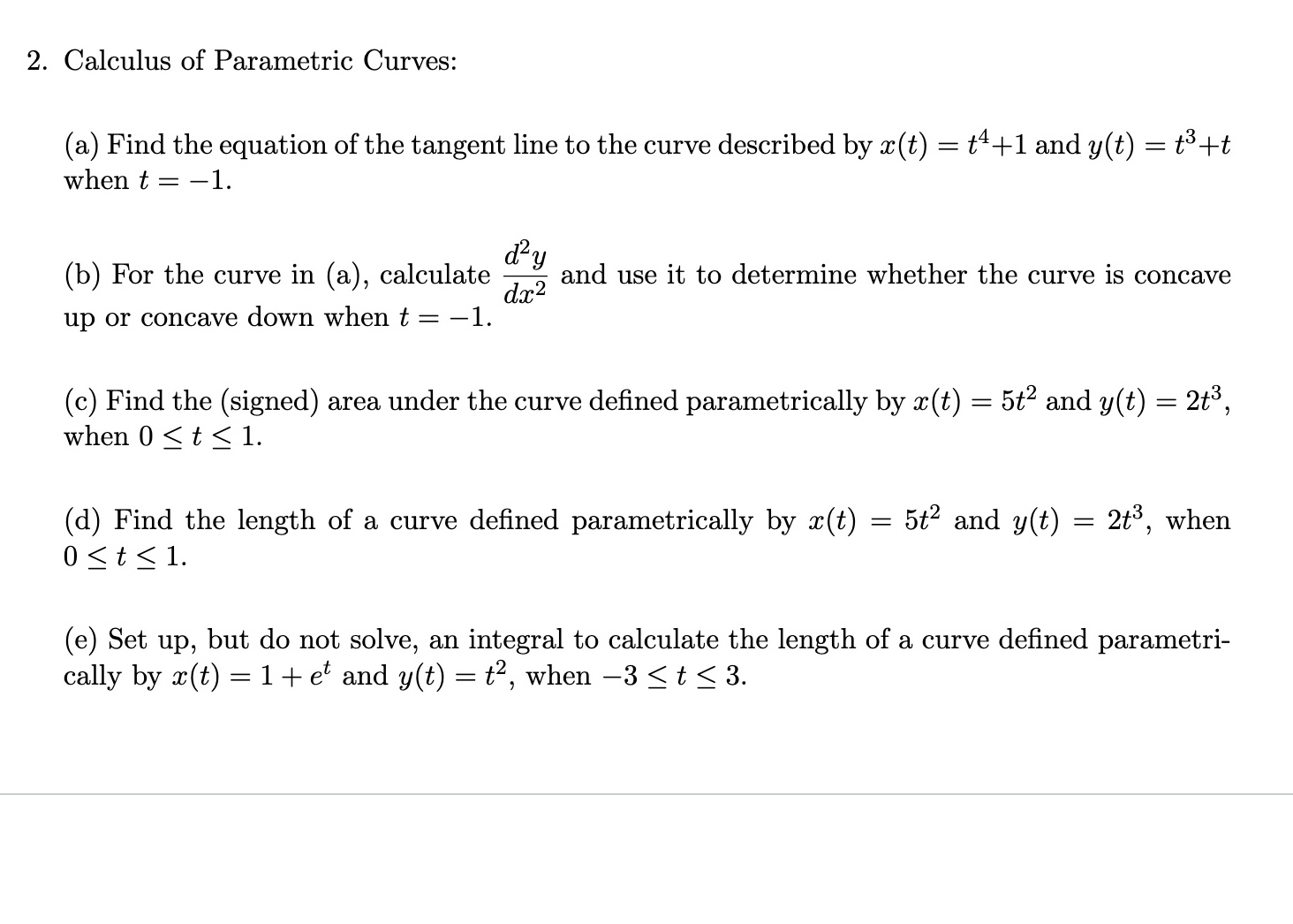 Calculus of Parametric Curves:(a) ﻿Find the equation | Chegg.com