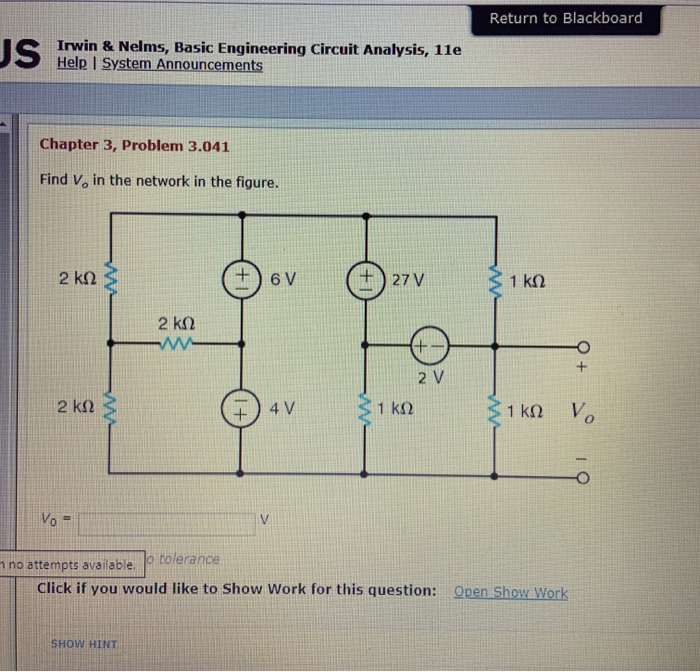 Solved Return to Blackboard Irwin & Nelms, Basic Engineering | Chegg.com Solved Return to Blackboard Irwin & Nelms, Basic Engineering | Chegg.com