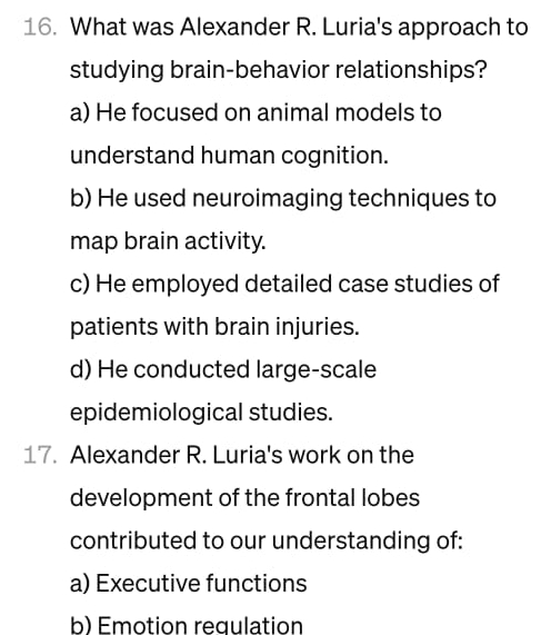 Solved What was Alexander R. ﻿Luria's approach to studying | Chegg.com