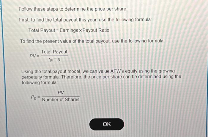 Solved Follow these steps to determine the price per share | Chegg.com