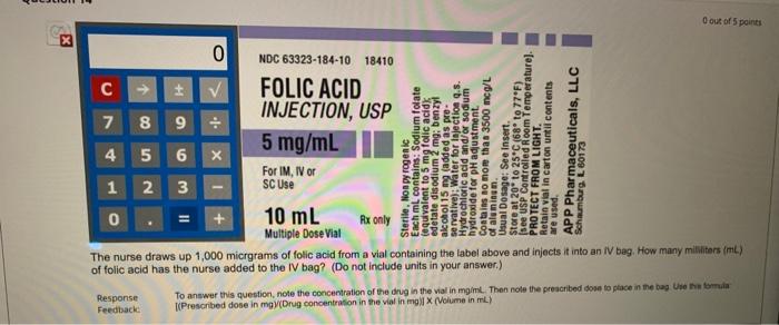 Solved The nurse draws up 1,000 micrgrams of folic acid from | Chegg.com