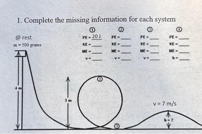 Solved 1. Complete the missing information for each system | Chegg.com