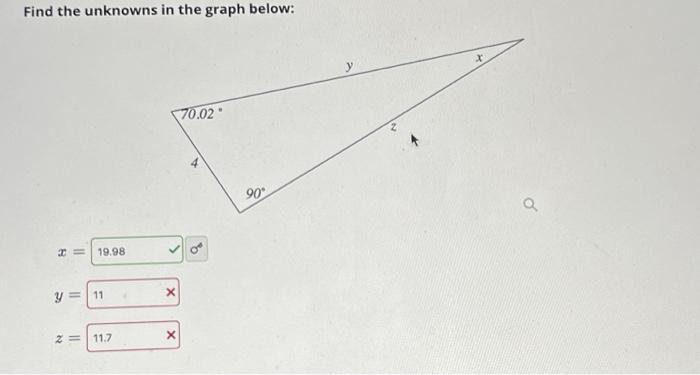 Solved Find the unknowns in the graph below: | Chegg.com