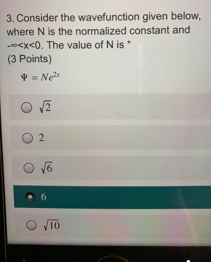 Solved Consider the wavefunction given below, where N is the | Chegg.com