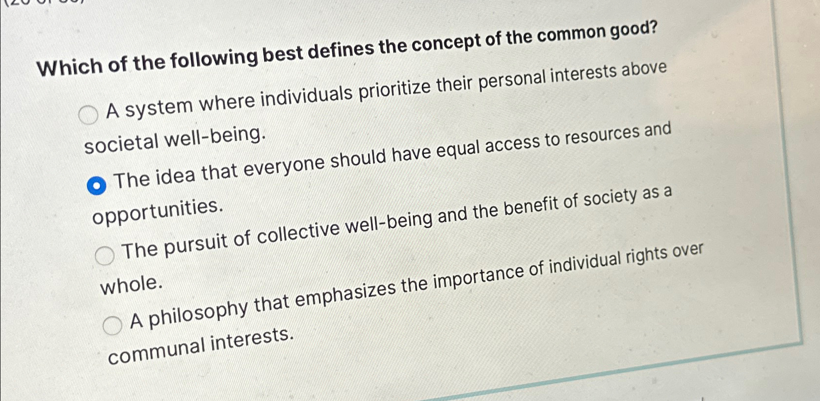 Solved Which of the following best defines the concept of | Chegg.com