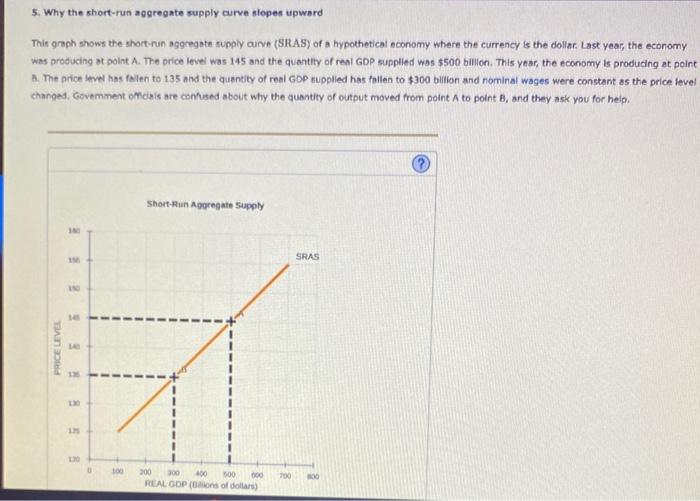 Solved 5. Why the short-run aggregate supply curve stopes | Chegg.com