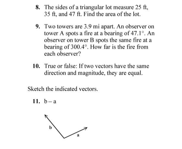 Solved 8. The sides of a triangular lot measure 25ft, 35ft, | Chegg.com