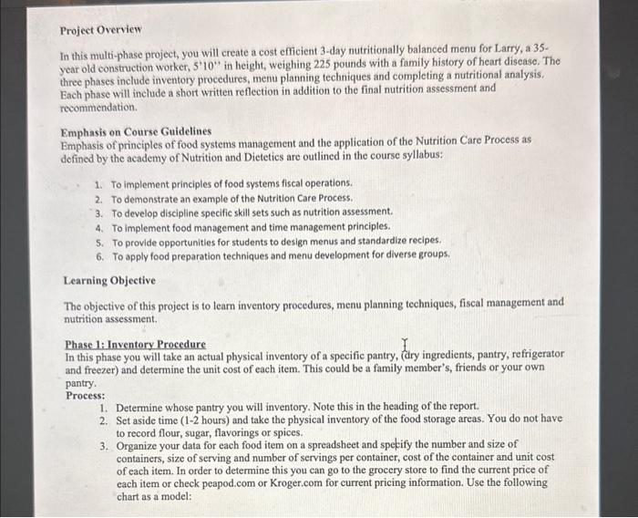 Solved Project Overview In this multi-phase project, you | Chegg.com