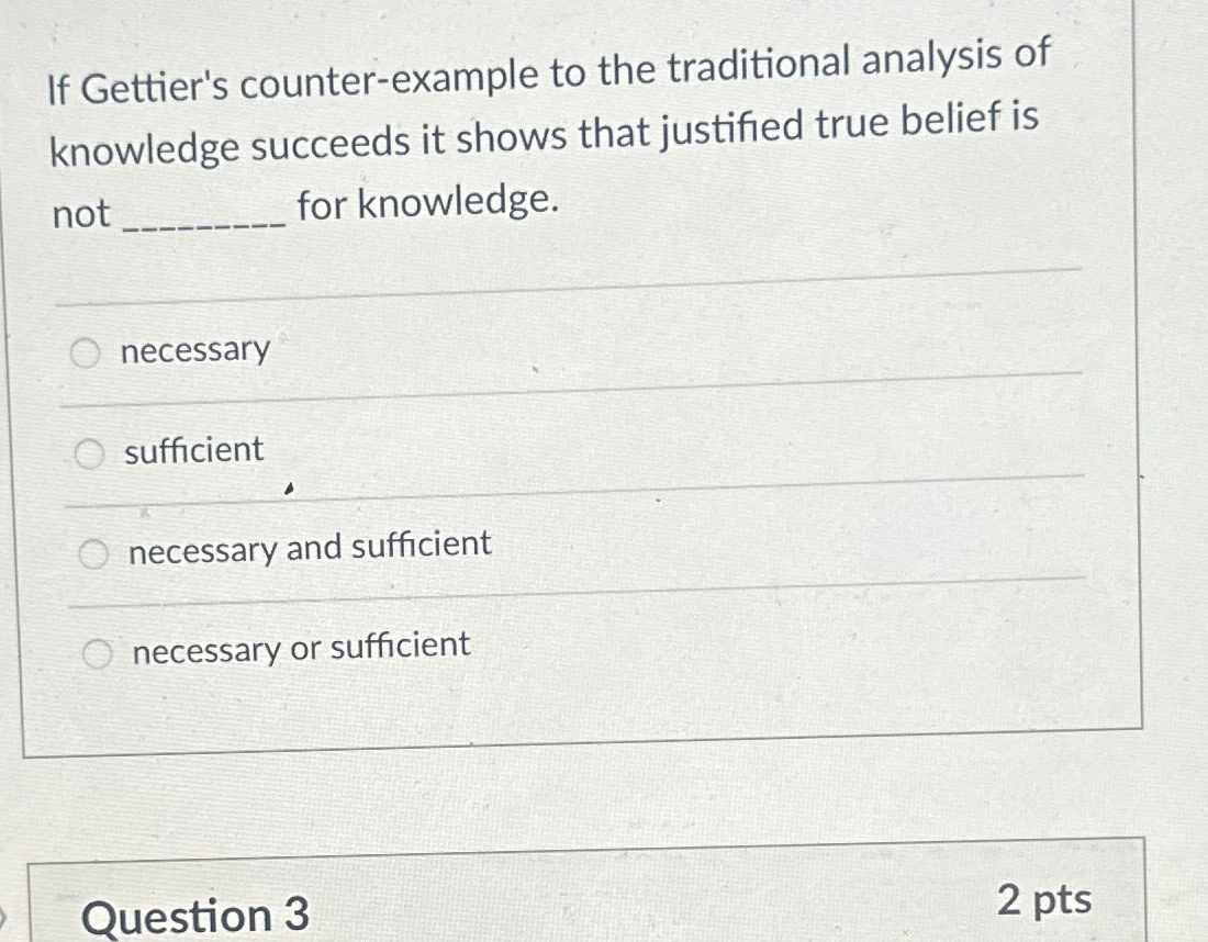 Solved If Gettier's counter-example to the traditional | Chegg.com