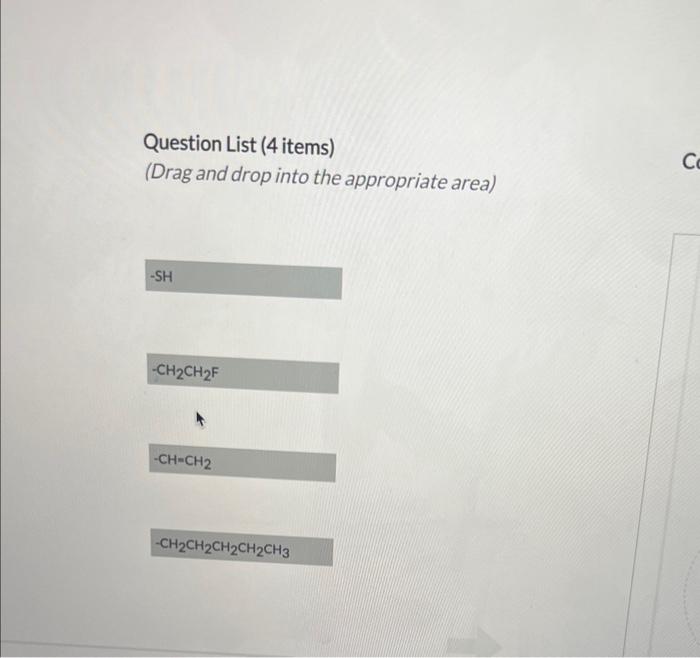 Solved the following substituents are listed in random | Chegg.com