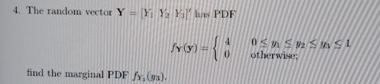 Solved The random vector Y=|Y1Y2Y3|' ﻿has | Chegg.com