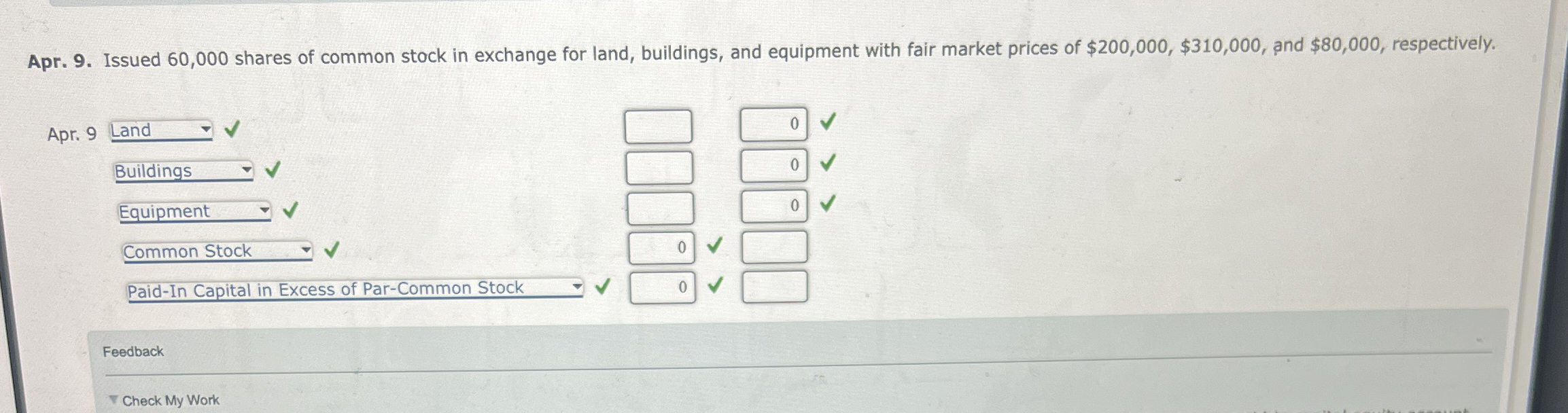 Solved Apr. 9. ﻿Issued 60,000 ﻿shares of common stock in | Chegg.com