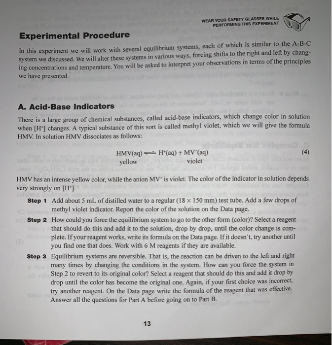 Experiment 2 Data and Observations: Properties of | Chegg.com