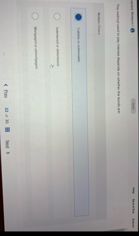 Solved abbled: Midterm IiHelpSove 8 ﻿ExitSubmitThe method | Chegg.com