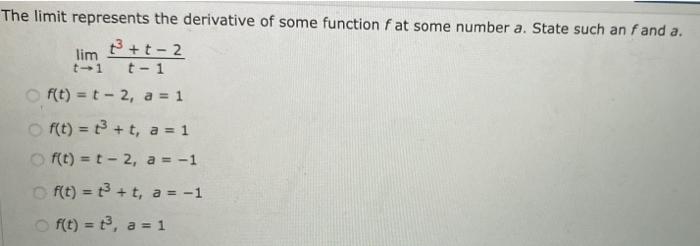 Solved h The limit represents the derivative of some | Chegg.com