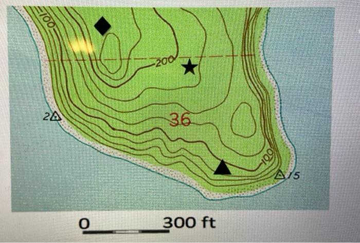 Solved note: The map on the exam has a contour interval of | Chegg.com