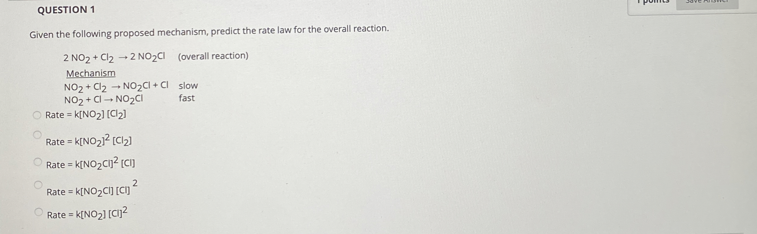 Solved QUESTION 1Given the following proposed mechanism, | Chegg.com