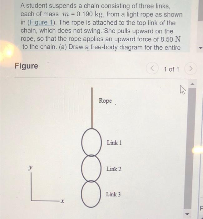 Solved A student suspends a chain consisting of three links, | Chegg.com