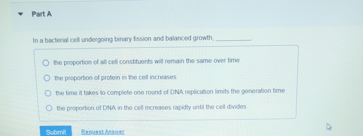 Solved Part AIn a bacterial cell undergoing binary fission | Chegg.com