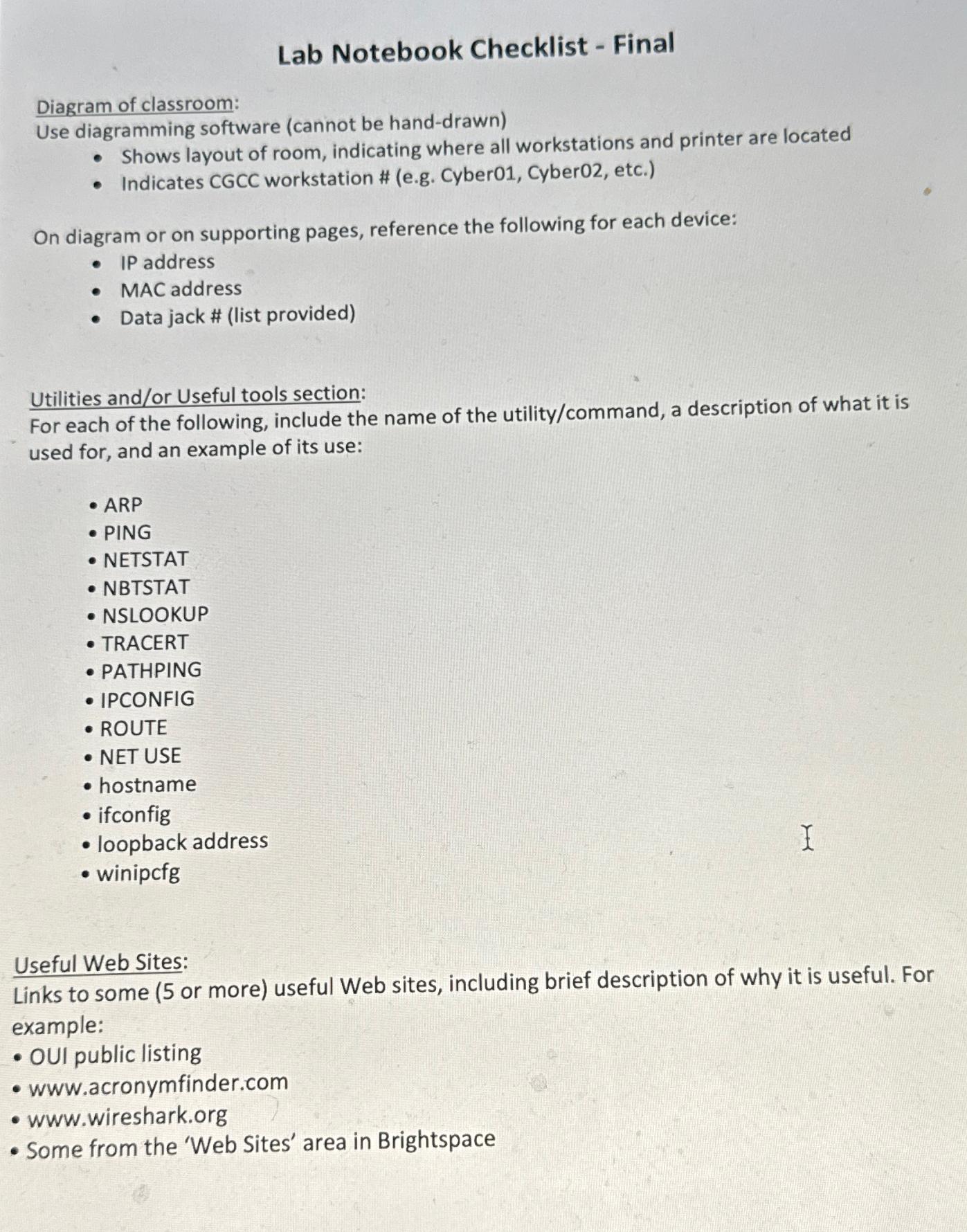 Solved Lab Notebook Checklist - ﻿FinalDiagram of | Chegg.com