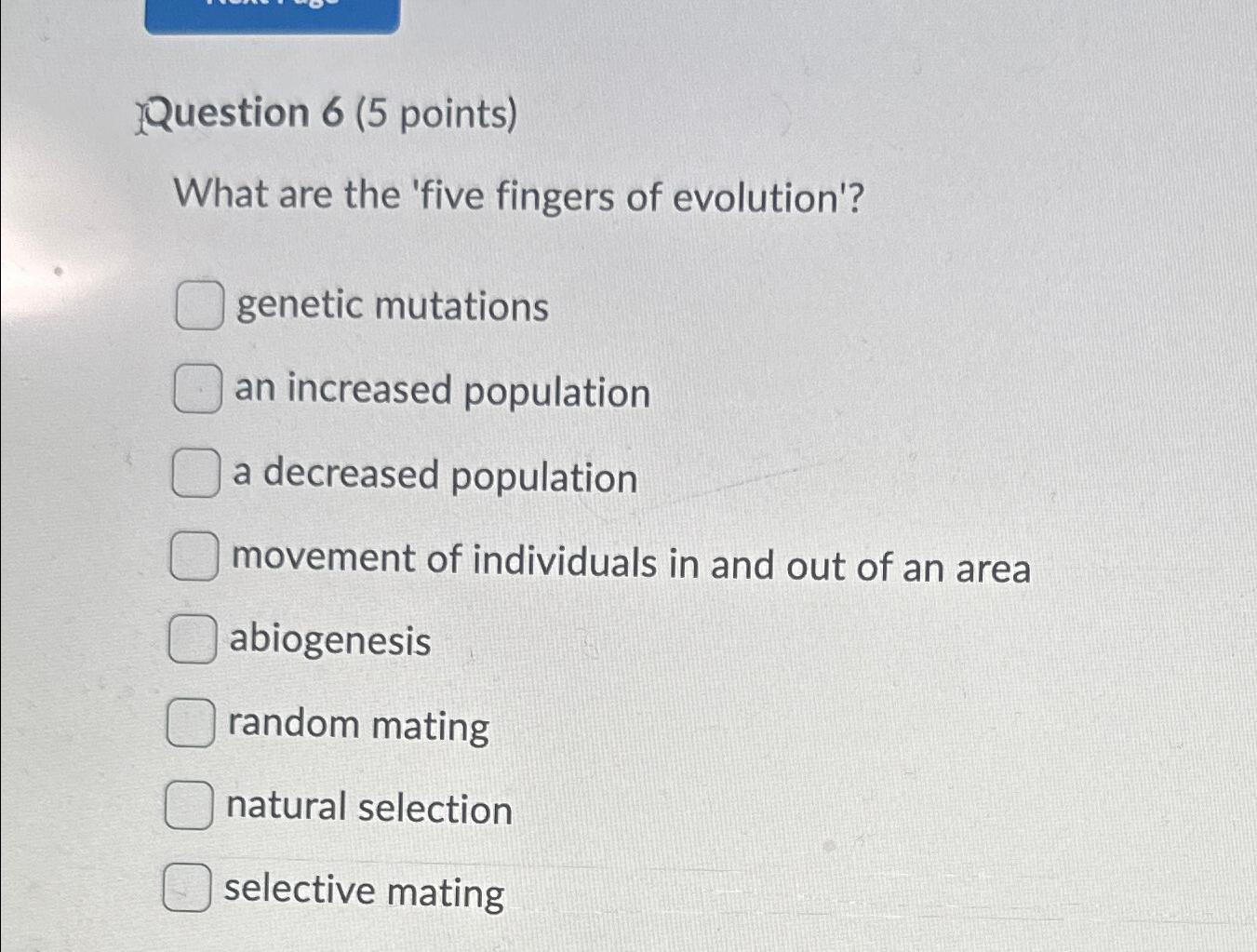 Solved Question 6 (5 ﻿points)What are the 'five fingers of | Chegg.com