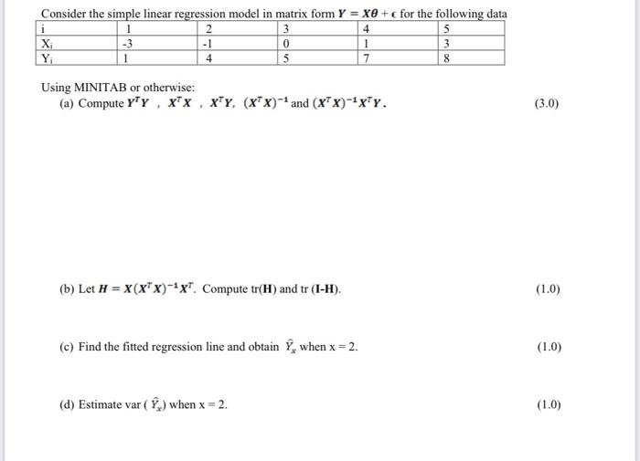 Solved i 4 1 Consider the simple linear regression model in | Chegg.com