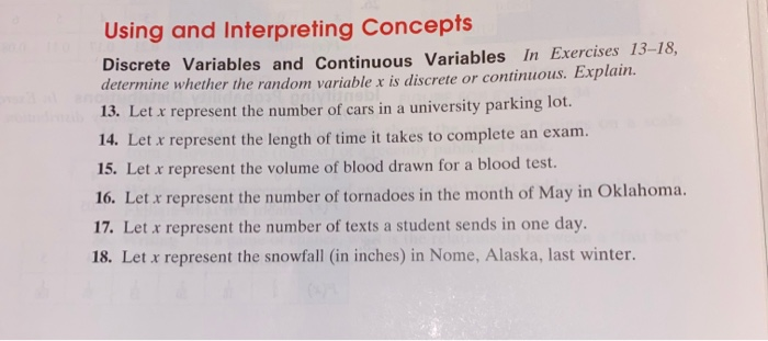 Solved Using And Interpreting Concepts Discrete Variables 