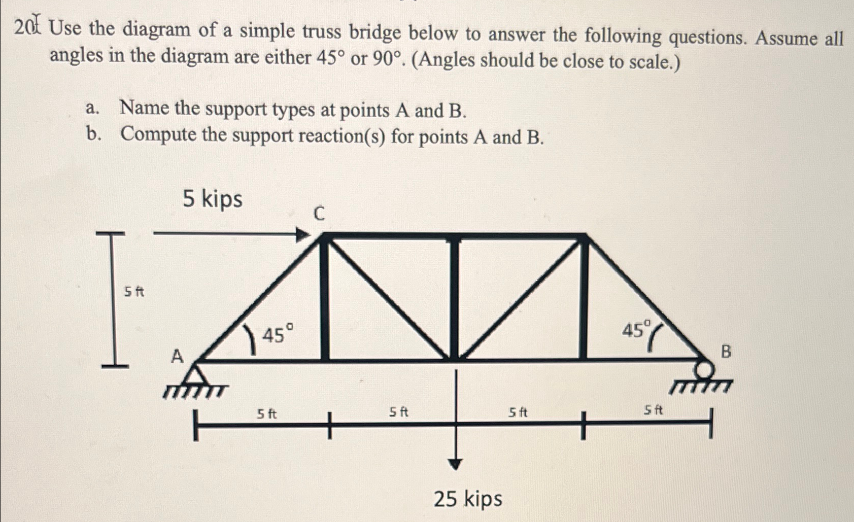 Solved Use the diagram of a simple truss bridge below to | Chegg.com