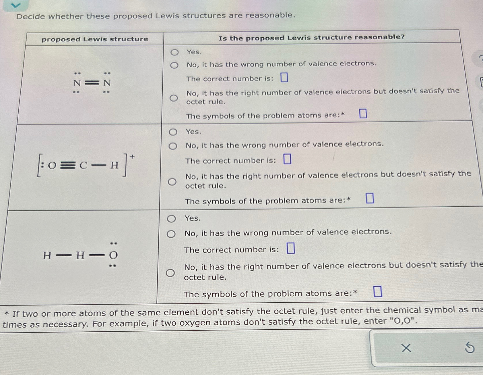 Solved Decide whether these proposed Lewis structures are | Chegg.com