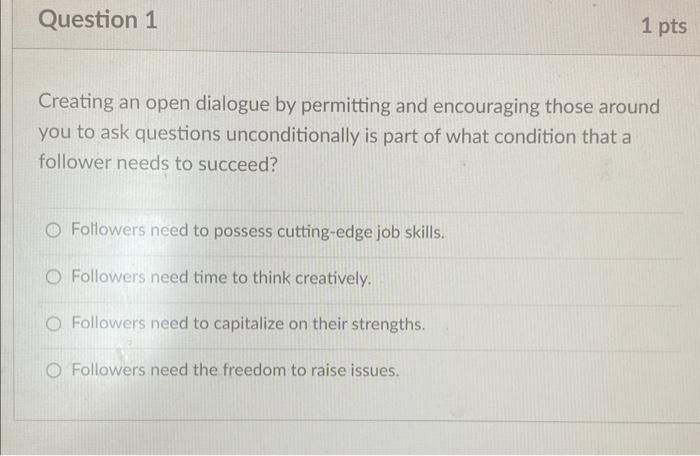 Solved Creating an open dialogue by permitting and | Chegg.com