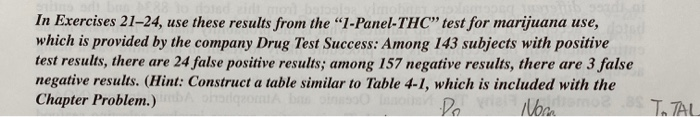 Solved 21. Testing for Marijuana Use a. How many subjects | Chegg.com