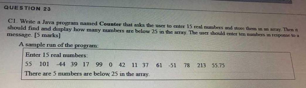 Solved Question 23 C1 Write A Java Program Named Counter