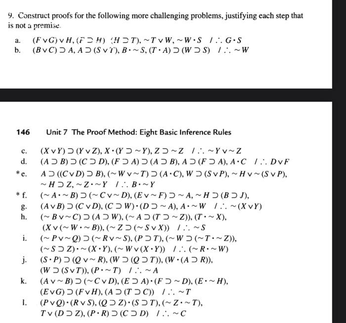 Solved 9. Construct proofs for the following more | Chegg.com