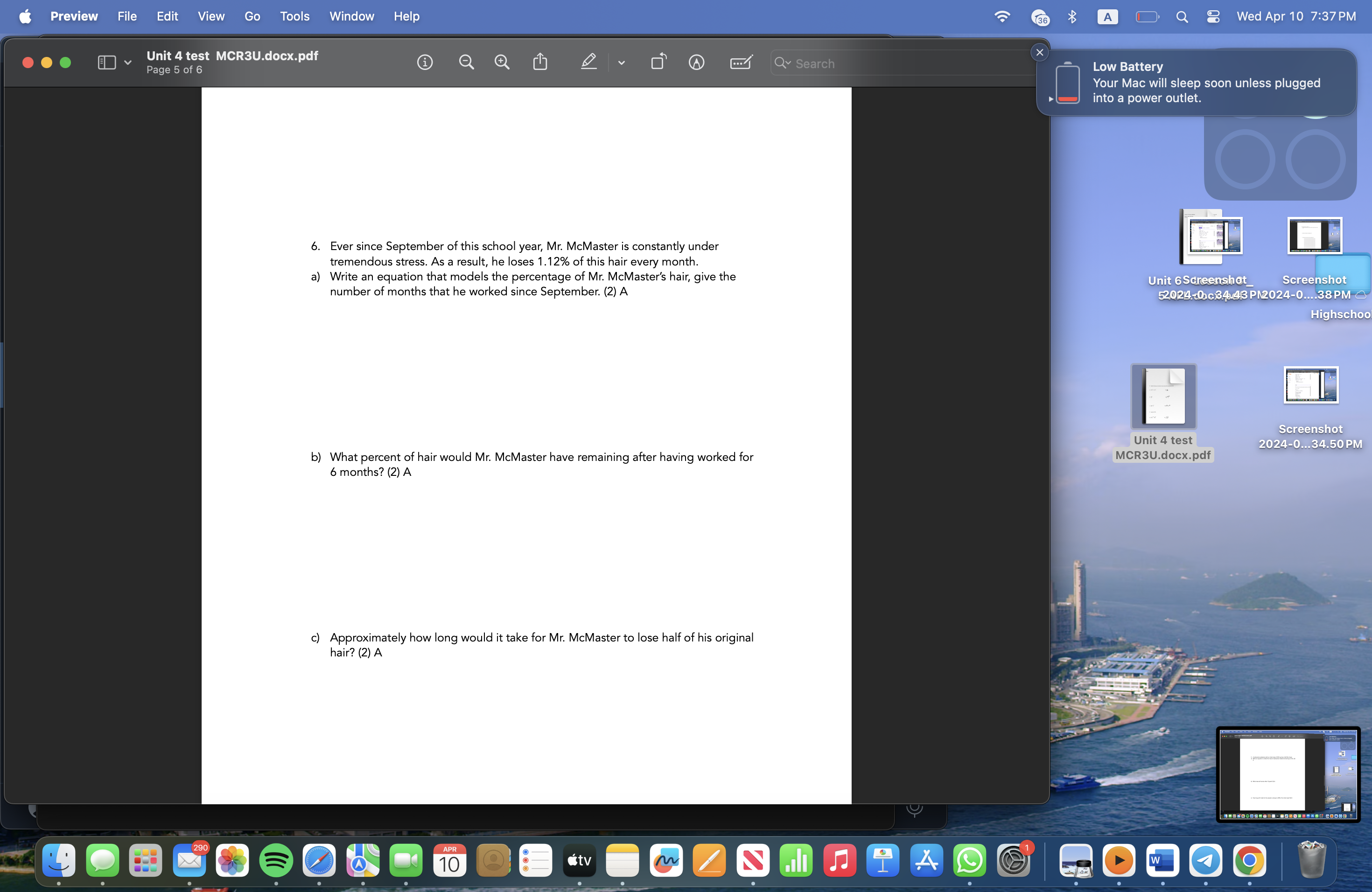 Solved Ever since September of this school year, Mr. | Chegg.com