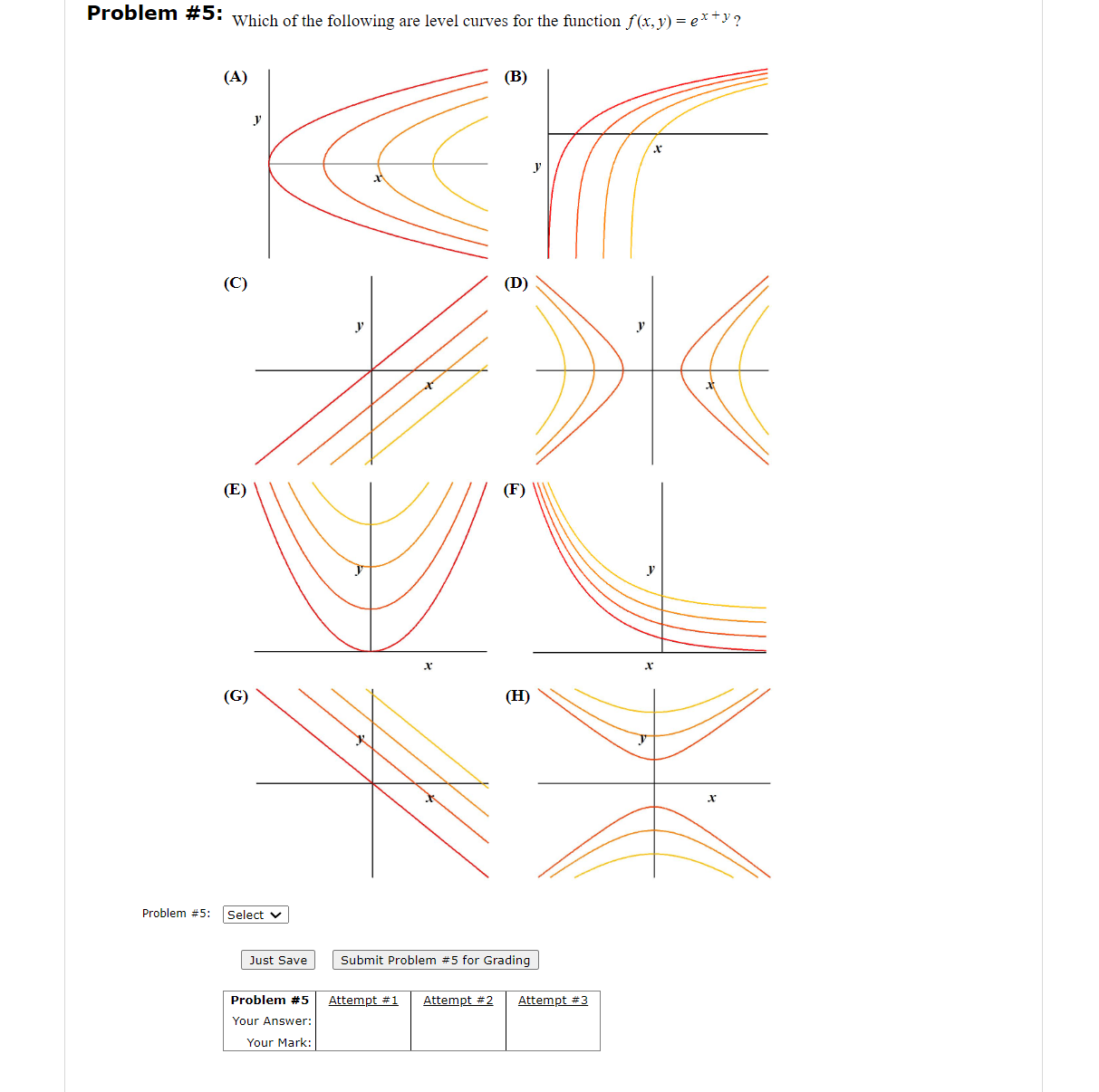 Solved Problem #5: Which of the following are level curves | Chegg.com