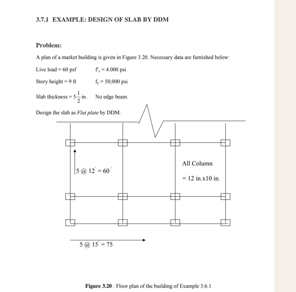 Solved 3.7.1 EXAMPLE: DESIGN OF SLAB BY DDM Problem: A plan | Chegg.com