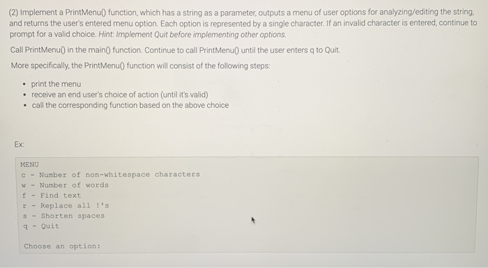 Solved topic: (implement a few stand-alone functions to | Chegg.com