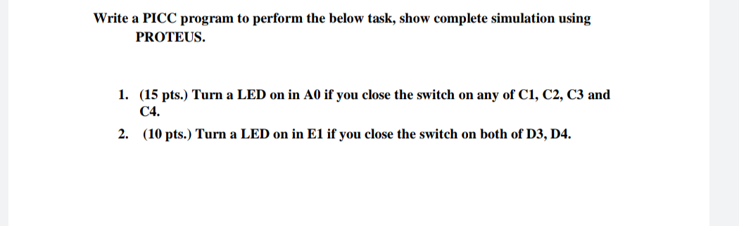 Solved 1. (15 pts.) Turn a LED on in AO if you close the | Chegg.com