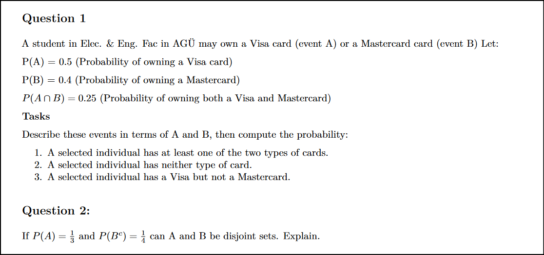 Solved Question 1A student in Elec. & Eng. Fac in AGÜ ﻿may | Chegg.com