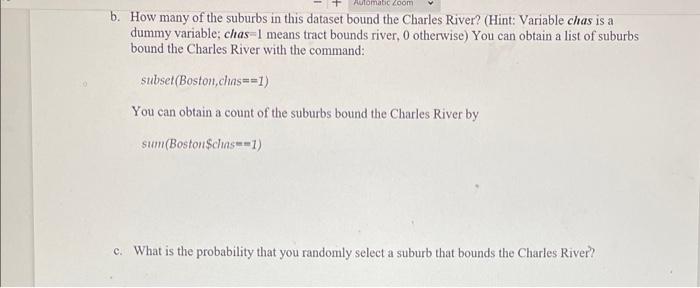 Solved 3. The "Boston" data set is a built-in dataset in the | Chegg.com