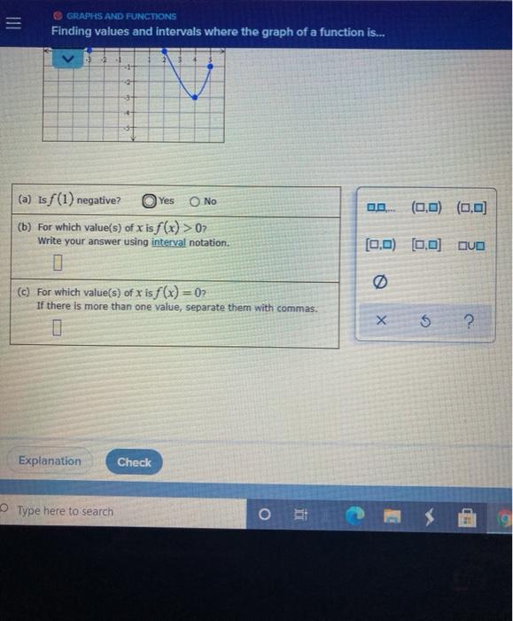 Solved GRAPHS AND FUNCTIONS Finding values and intervals | Chegg.com