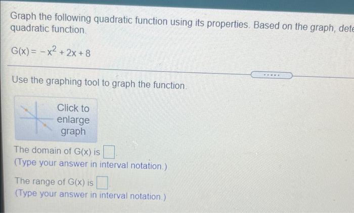 Solved Graph the following quadratic function using its | Chegg.com